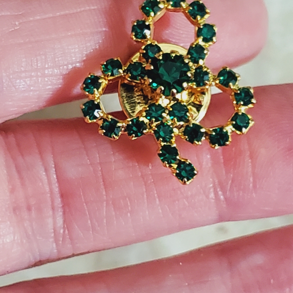 Vintage Ballou Reg'd Emerald Green Shamrock Crystal B… - Gem